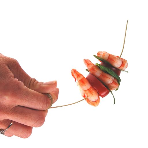 4.3″ Natural Bamboo Curved Food Pick / Skewer - La Bouchée