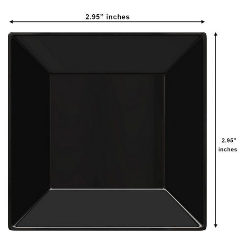Square Black Plastic Mini Tasting Modern Plate - La Bouchée