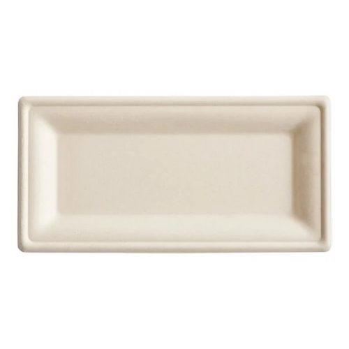 Natural Bagasse Blend Rectangle Plate 10 inch x 6 inch